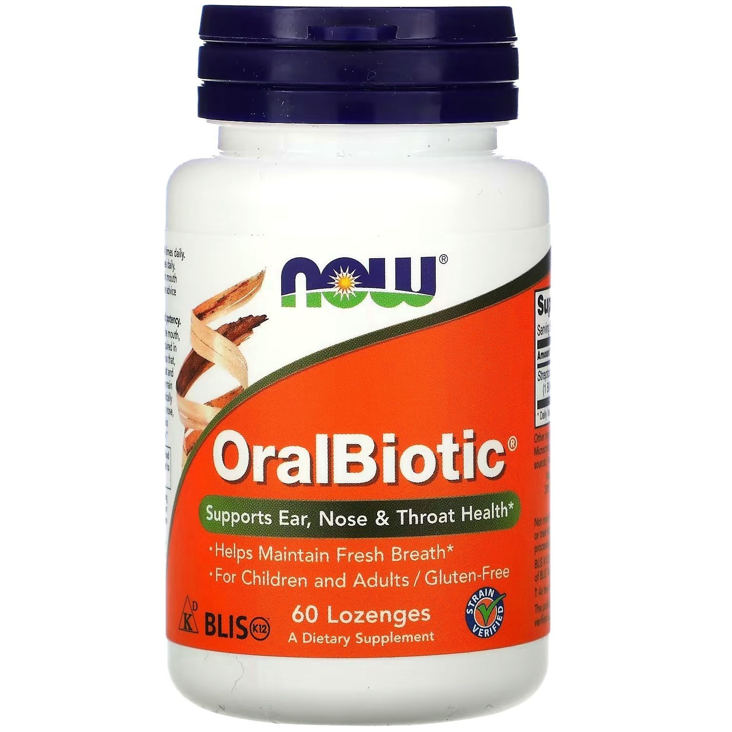 NOW OralBiotic 60 lozenges / ОралБиотик 60 жевательных таблеток NOW США ...