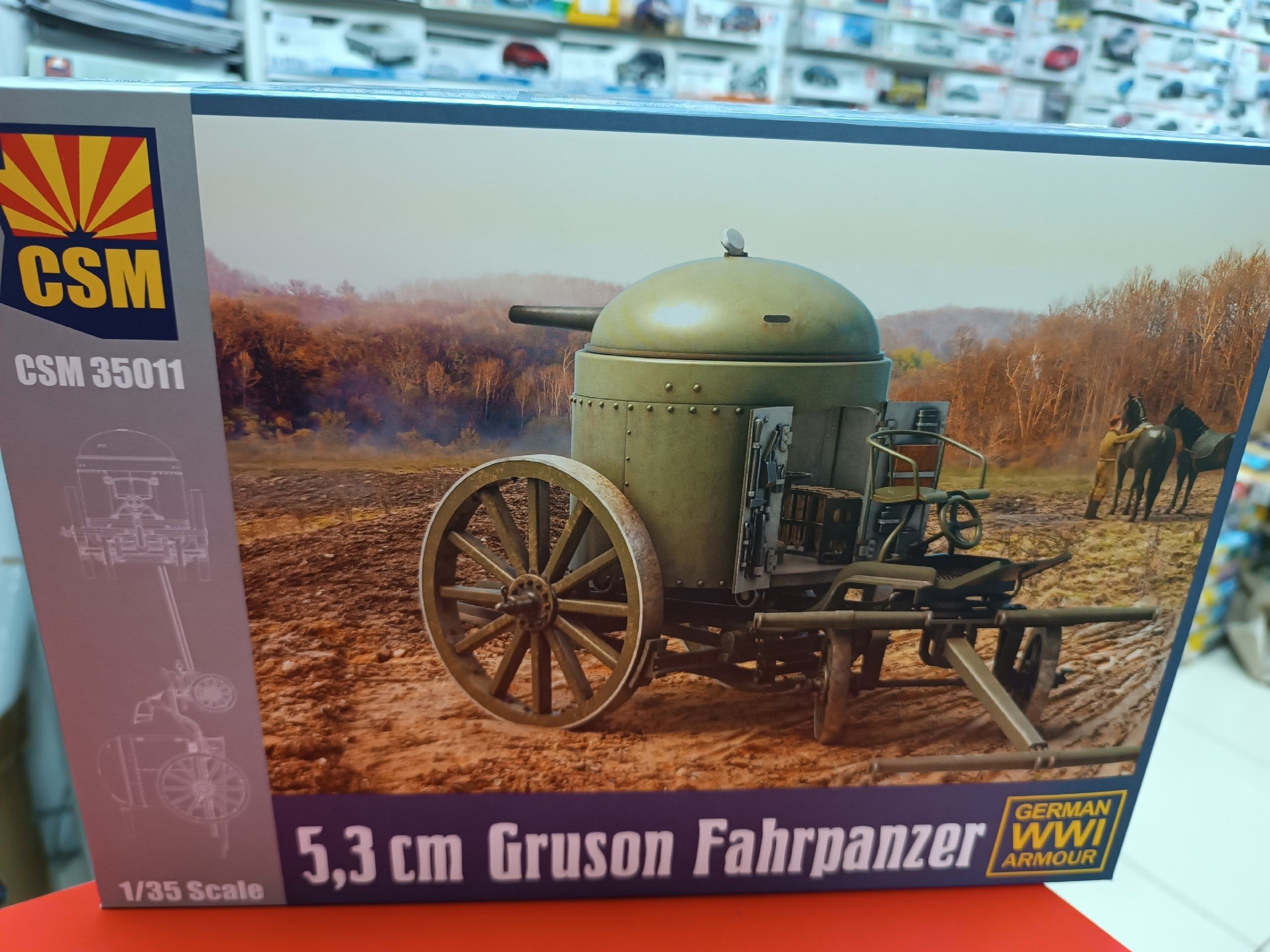 CSM 35011 Немецкая броневая каретка 5,3-мм Gruson Fahrpanzer 1:35 ...