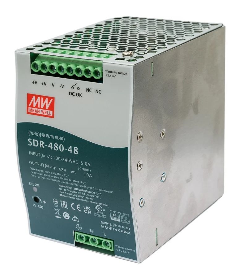 Источник питания Mean Well AC/DC SDR-480-48 купить на OZON по низкой ...