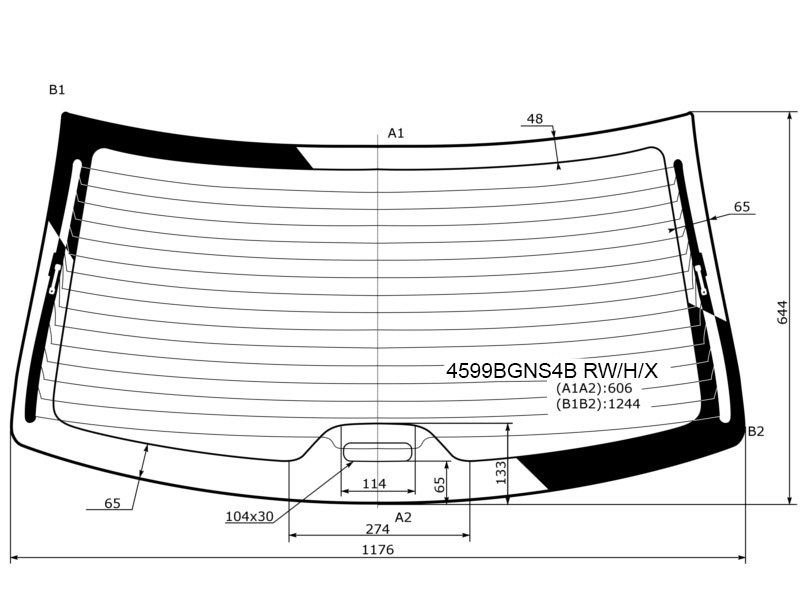 XYG Стекло заднее (Обогрев, 4D SED) для LADA Granta 11-, Datsun on-DO ...