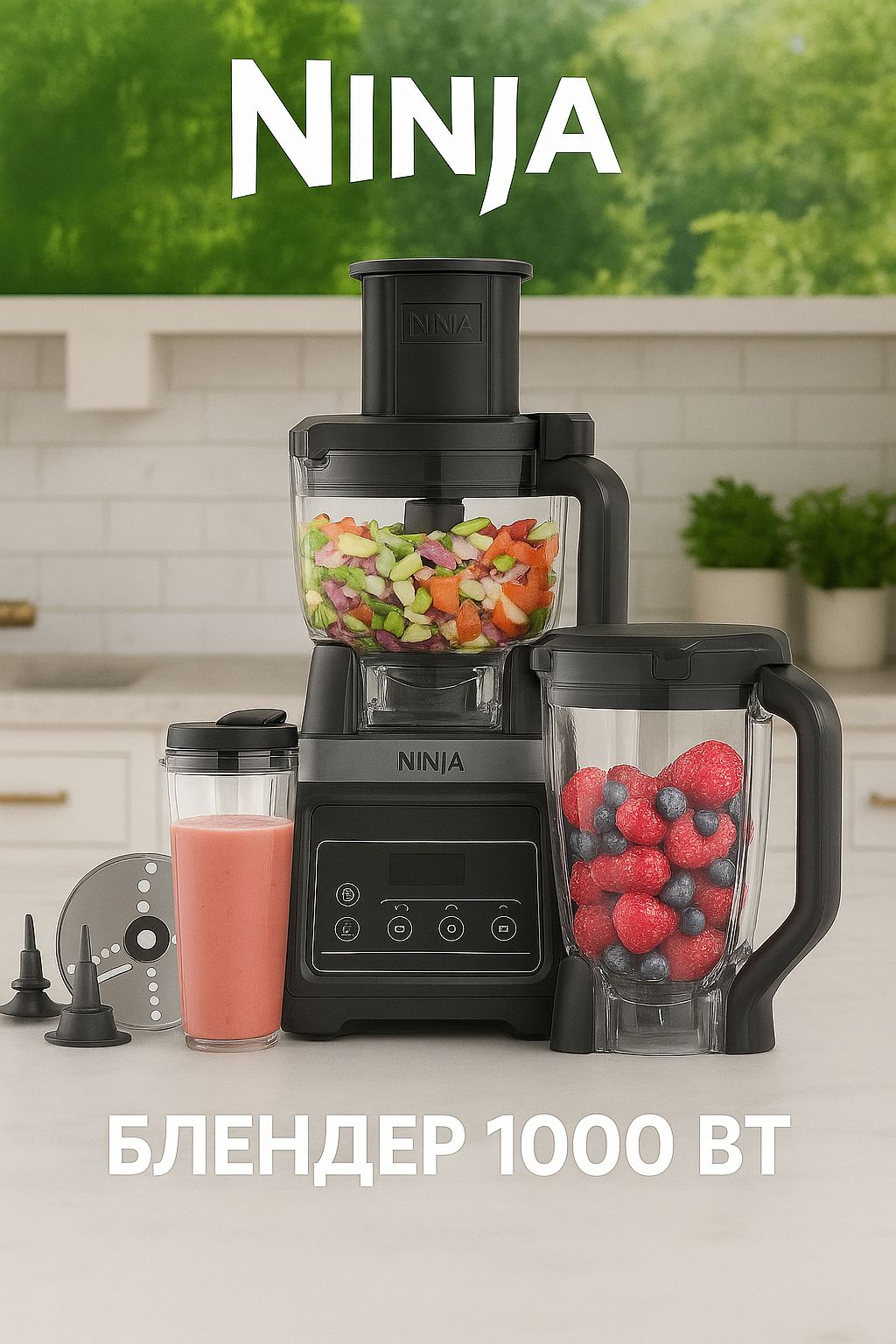 Ninja Погружной блендер HB150EU, черный, серебристый купить на OZON по ...