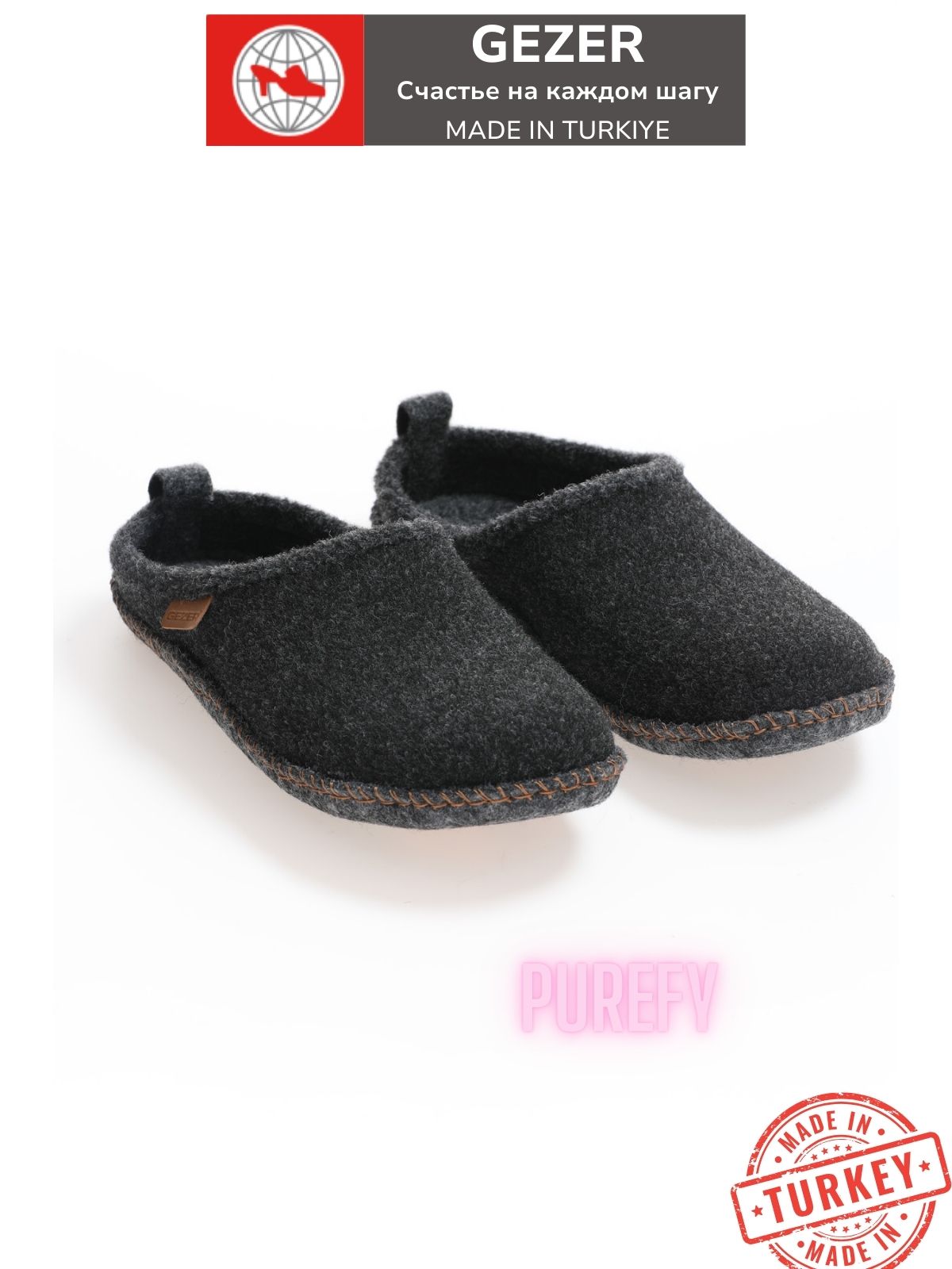 Тапочки Женский, Мужской Gezer, размер 38, 39 антрацитовый Легкая ...