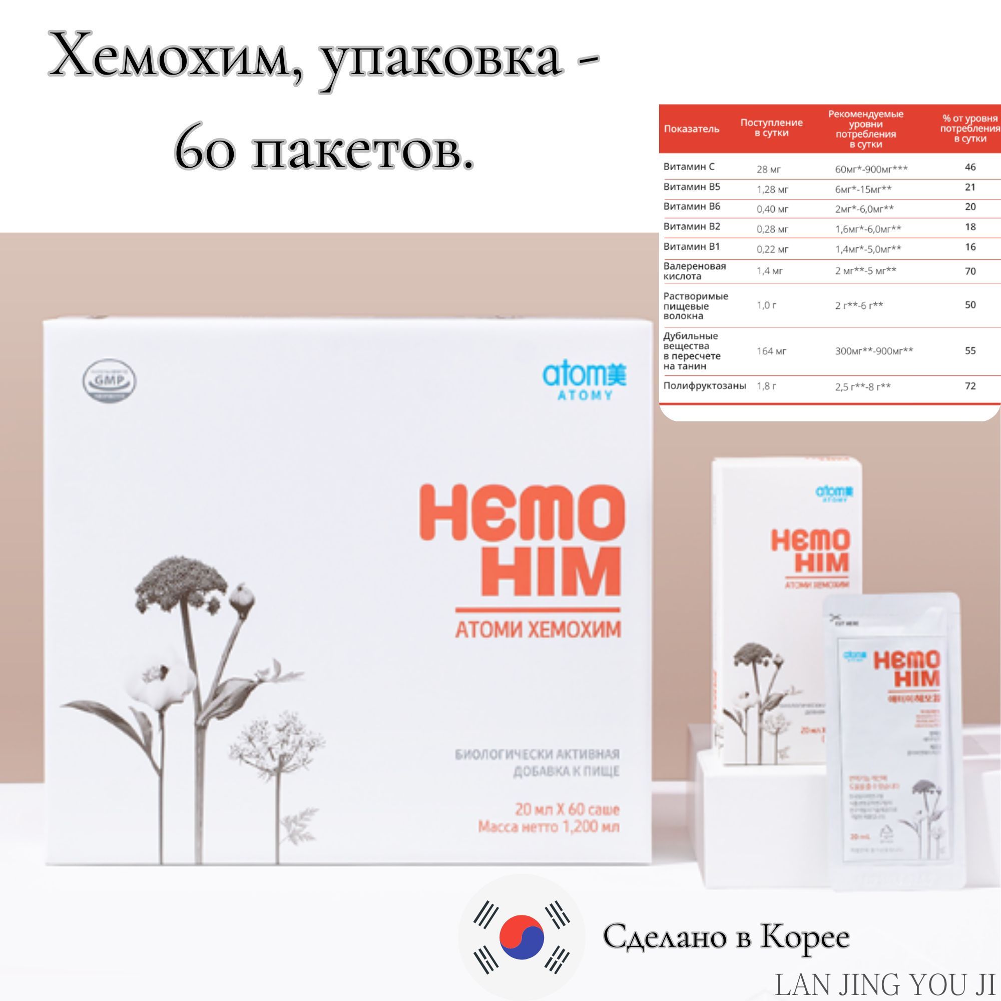 Атоми Хемохим - Atomy Hemohim корейский 60 пакетиков купить на OZON по ...