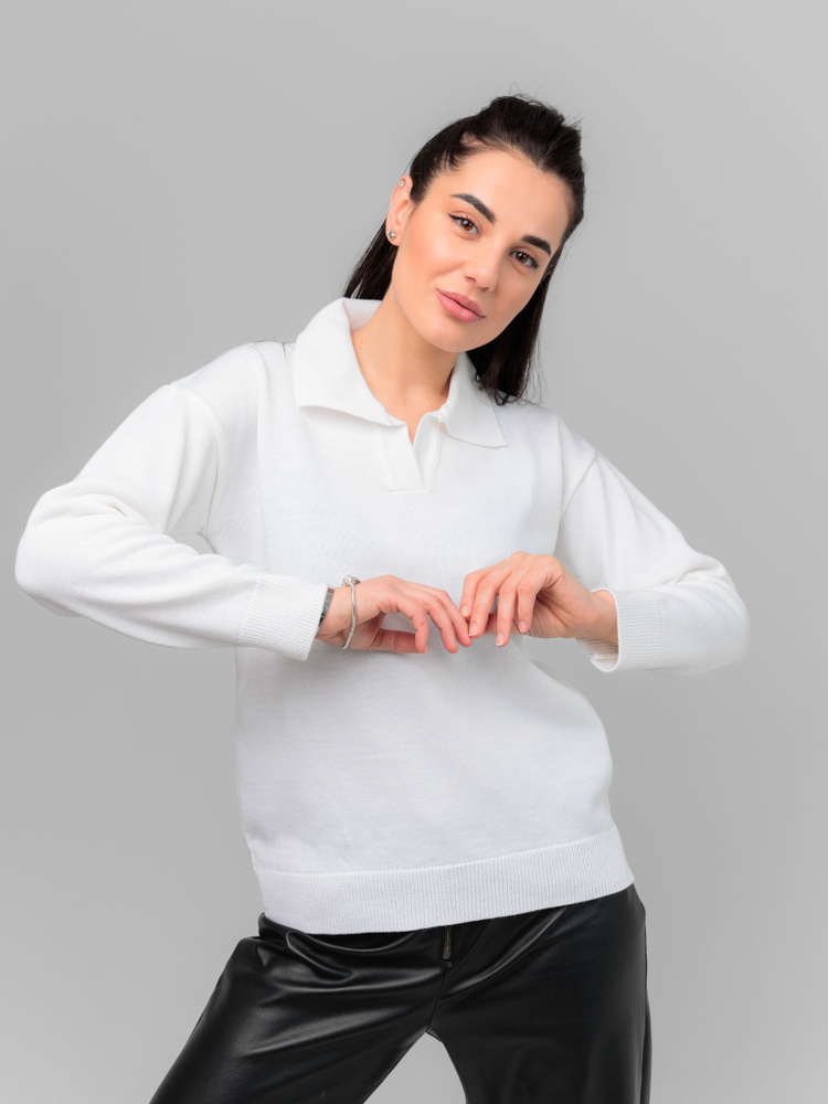 Поло Женский Sali Moda белый Длинный, размер универсальный Акрил Офисный/школьный Россия купить ...