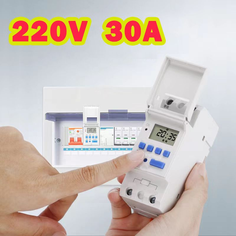 Реле времени в DIN рейку 220В 30А 1 фаза / Программируемый цифровой ...