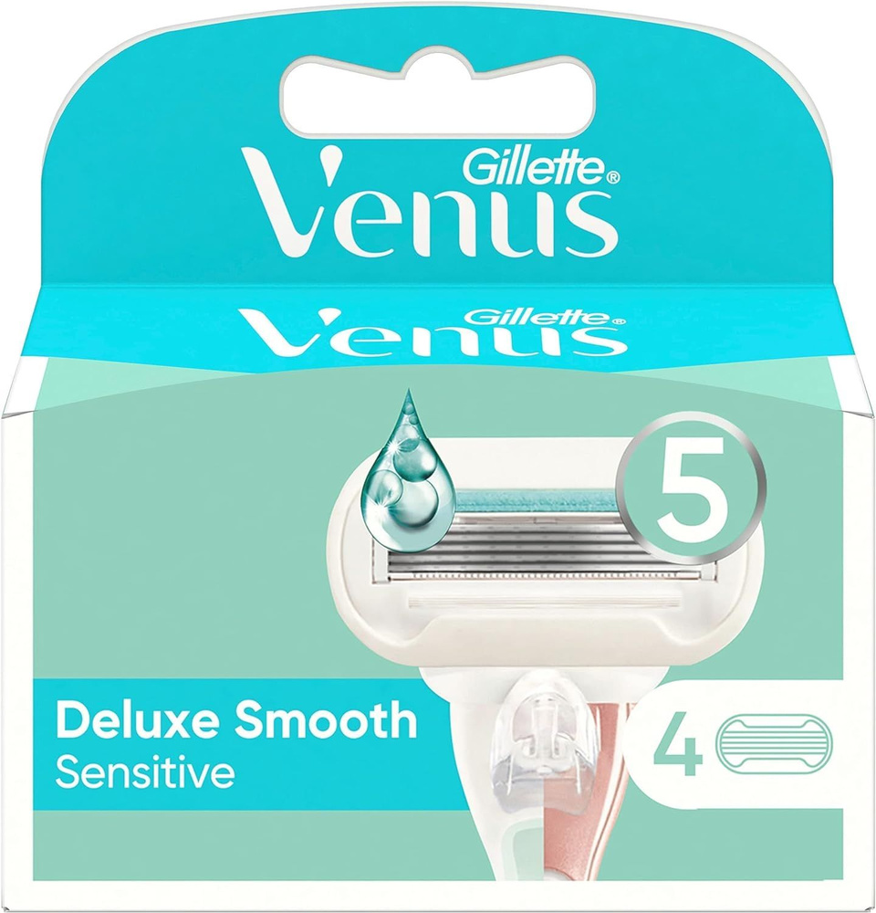 Лезвия для бритвы Gillette Venus Deluxe Smooth Sensitive, 4 шт - купить ...