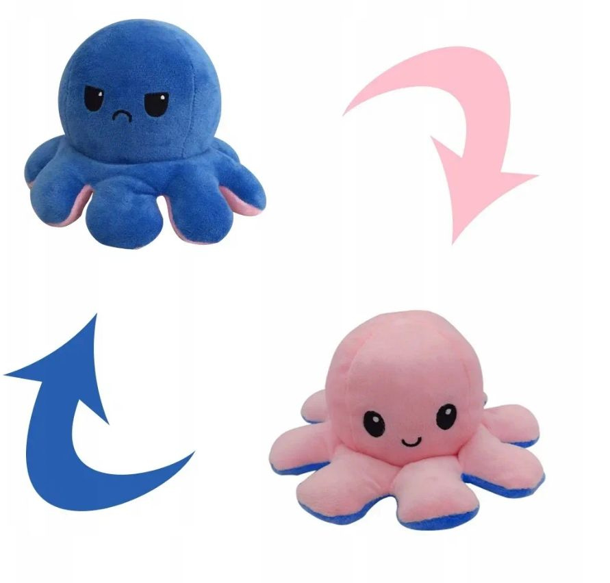 Мягкая игрушка вывернушка Осьминожка, цвет сине-розовый - купить с ...