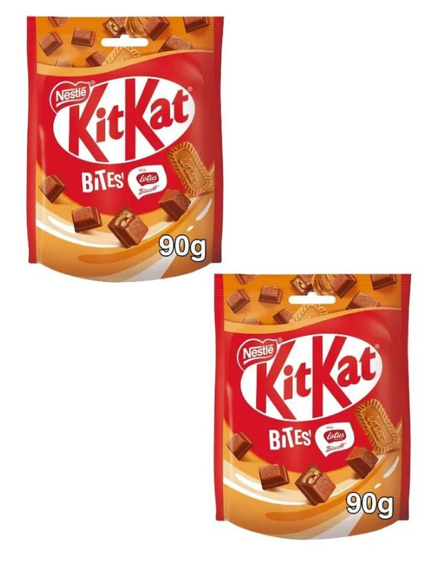 Мини-батончики KitKat Mini Bites Lotus Biscoff Кусочки бисквита лотоса ...