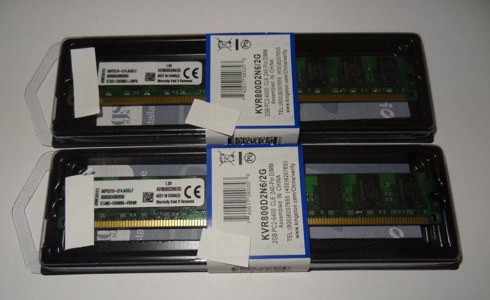 Модуль оперативной памяти 2 ГБ DDR2 PC6400 800 MHz CL 6 (kvr800d2n6/2g ...