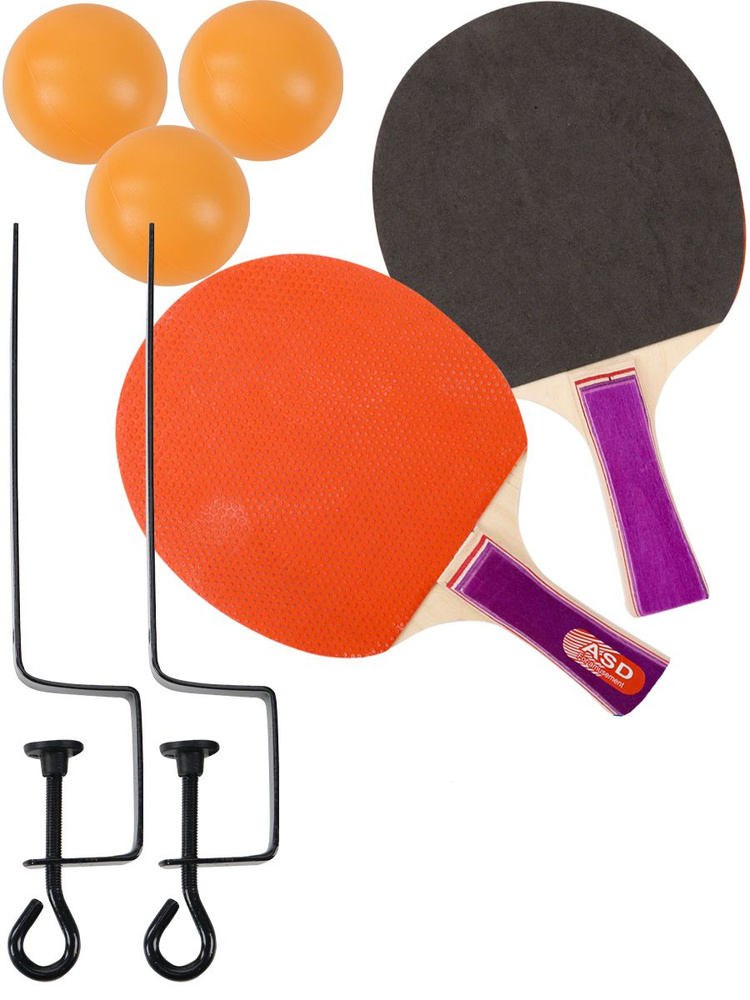 Набор для игры в настольный теннис ( 2 ракетки, толщина 8мм, 3 шарика ...