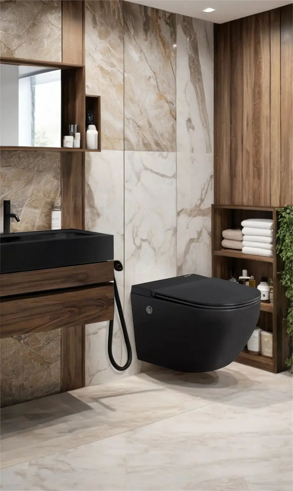 Унитаз Ceruttispa SELLA Aria Pulse MB подвесной с функцией импульсного смыва, безободковый ...