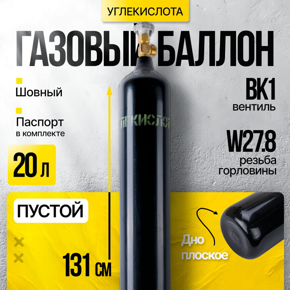 Баллон 20 л УГЛЕКИСЛОТА РИФ (пустой) купить на OZON по низкой цене ...