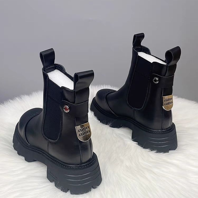 Ботинки Женский Miu Miu черный размер 38 Зима Шнурки Платформа Вышивка Италия купить C