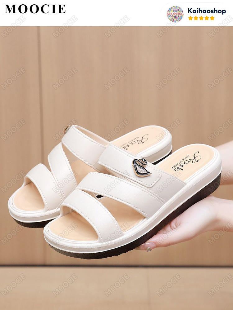 Пантолеты Женский MOOCIE, размер 39 Искусственная кожа Толстая подошва Без застёжки Лето купить ...