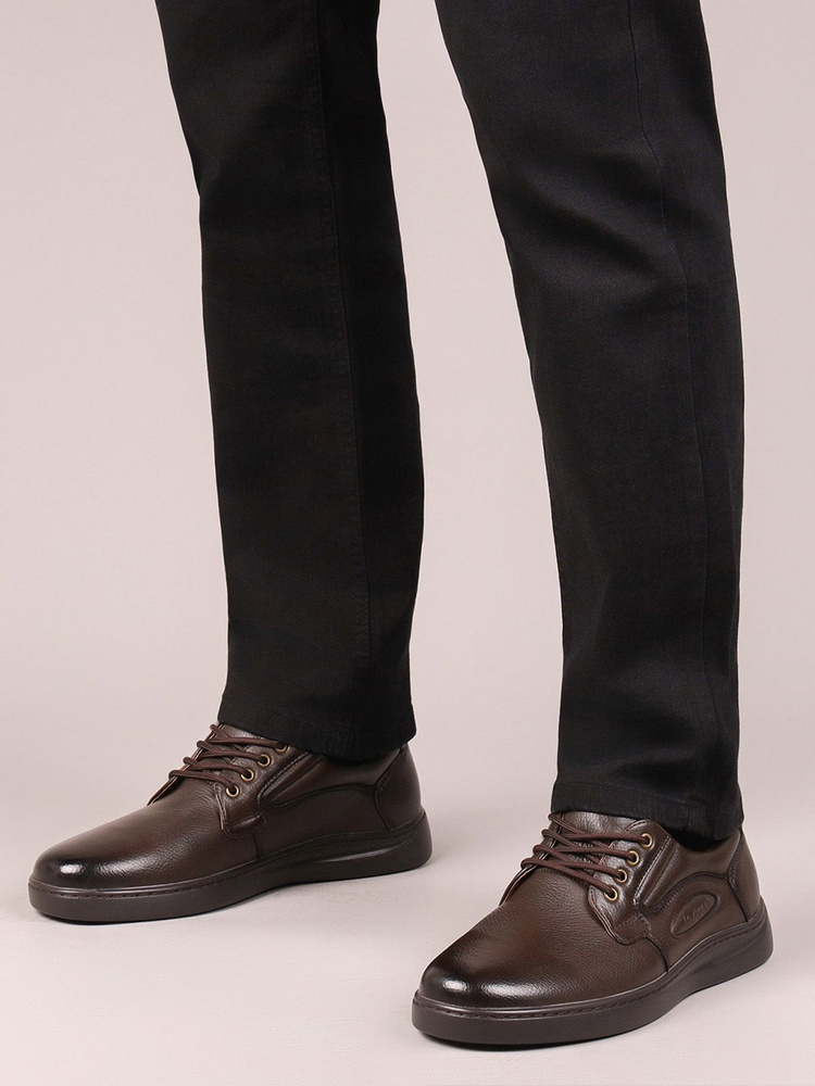 Ботинки Мужской Instreet коричневый, размер 42 дерби На любой сезон 7 Шнурки Без каблука Россия ...