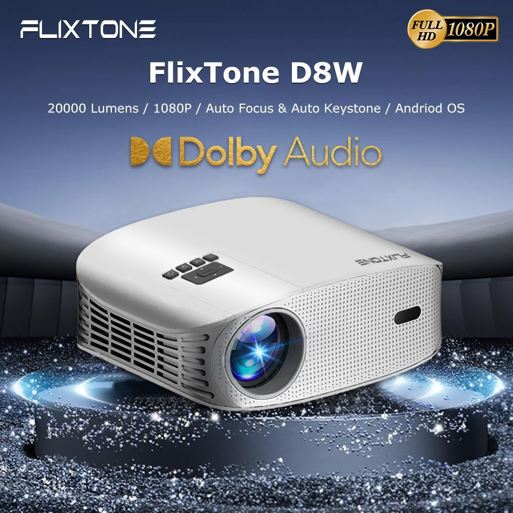 Flixtone Проектор FlixTone D8W, 1LCD, серебристый купить на OZON по ...