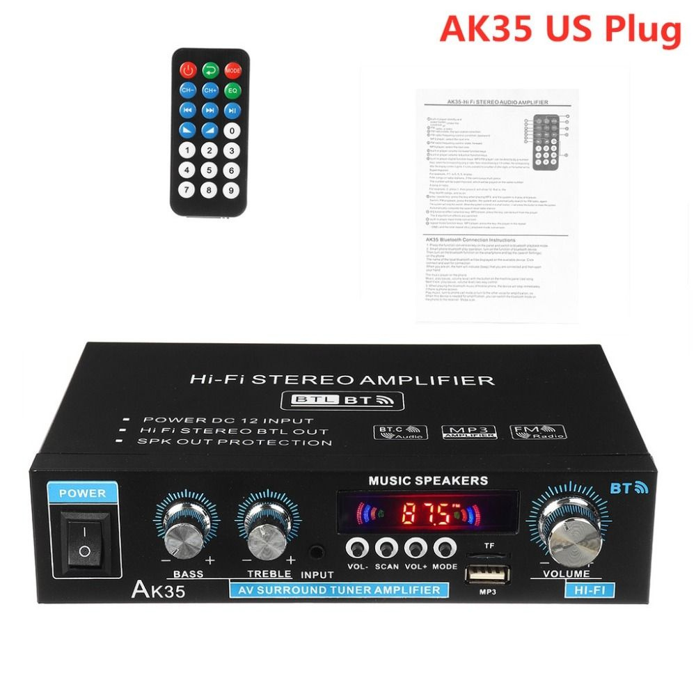 Ak35 Колонки 800 Вт Цифровой Аудио Усилитель 110-240V Hifi Bluetooth FM USB купить на OZON по ...