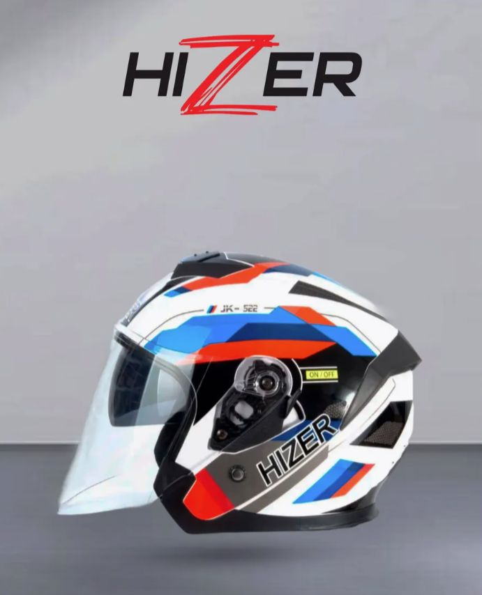 HIZER Мотошлем, цвет: белый, красный, размер: S купить на OZON по ...