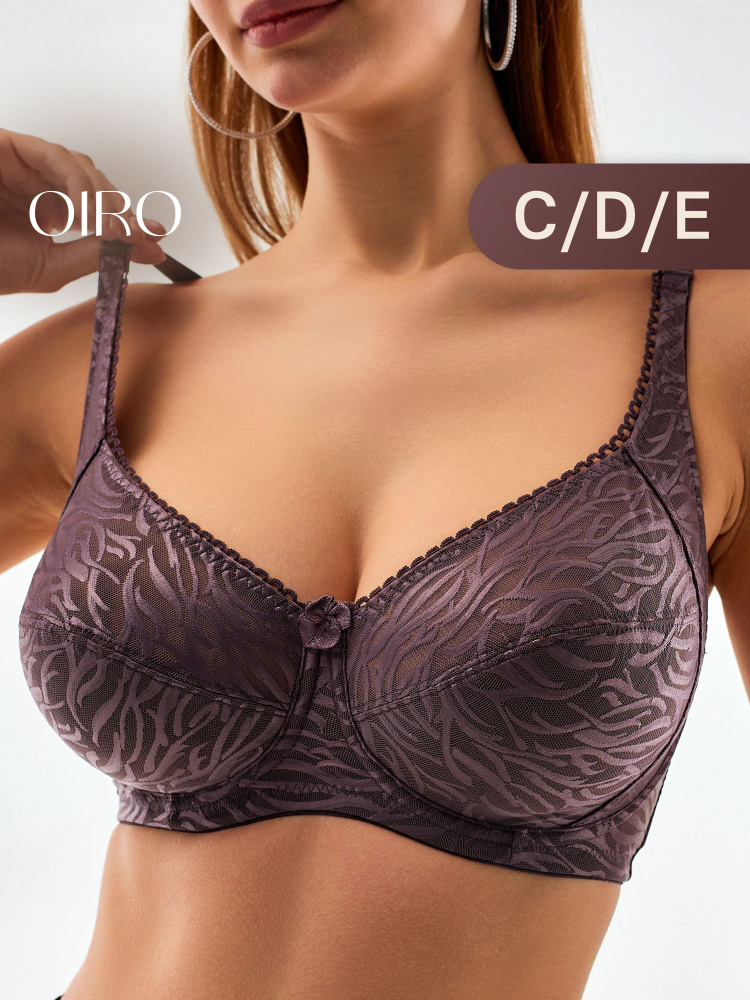 Бюстгальтер Женский OIRO мягкая чашка на каркасе, на косточках, размер 85E серый Полиамид ...