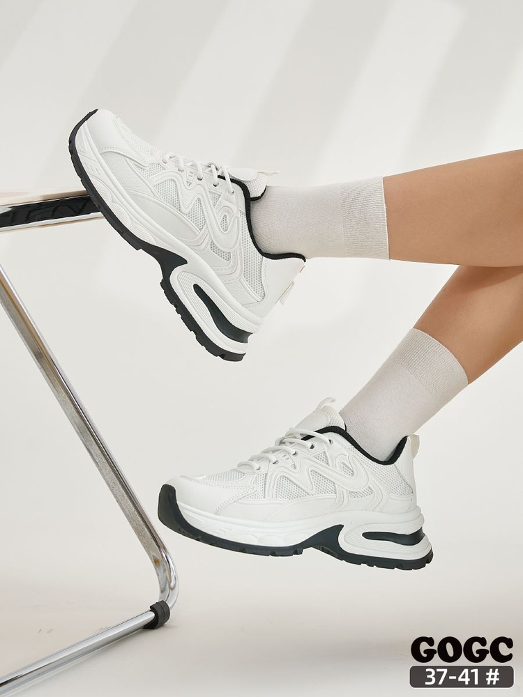 Кроссовки Женский GOGC Синтетическая дышащая сетка Городошный спорт, размер 36 Демисезон Шнурки ...