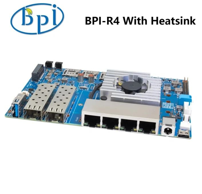 Banana Pi BPI-R4 with Heasink V1.1 WIFI7 маршрутизатор MediaTek MT7988A ...