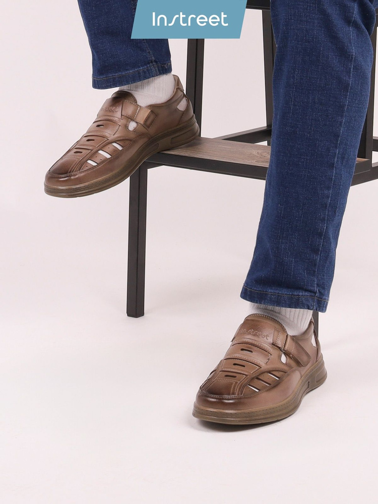 Туфли Мужской Instreet Искусственная кожа, размер 44 Без каблука 6 Россия Липучки купить c ...