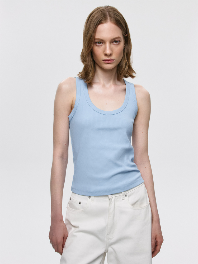 Топ Женский SELA небесно-голубой, размер 42 Повседневный Китай купить c доставкой на OZON по ...