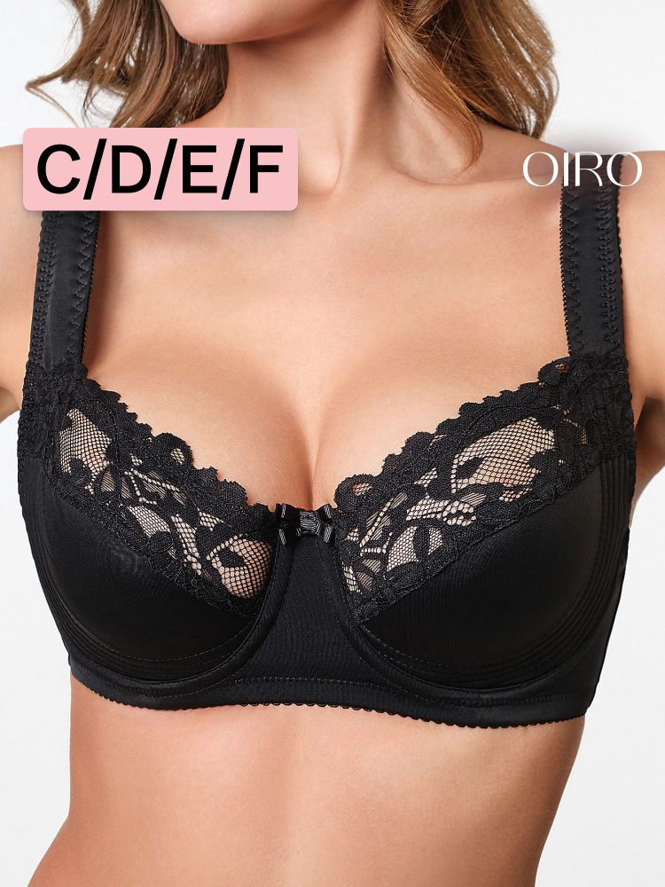 Бюстгальтер Женский OIRO мягкая чашка на каркасе, на косточках, размер 85C черный Нейлон ...