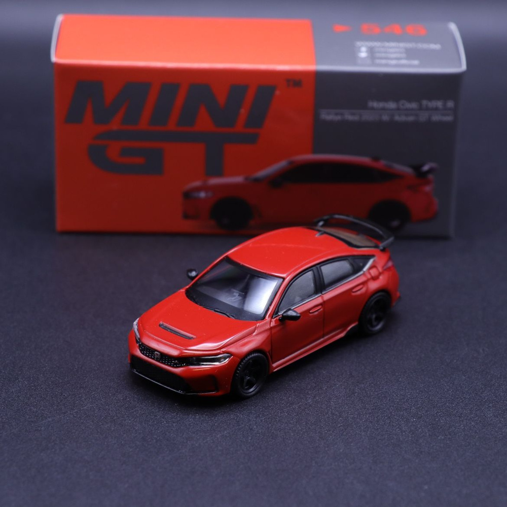 1:64 MINIGT#546 Honda Civic Type R Rallye Red 2023 W/Advan GT Wheel ...