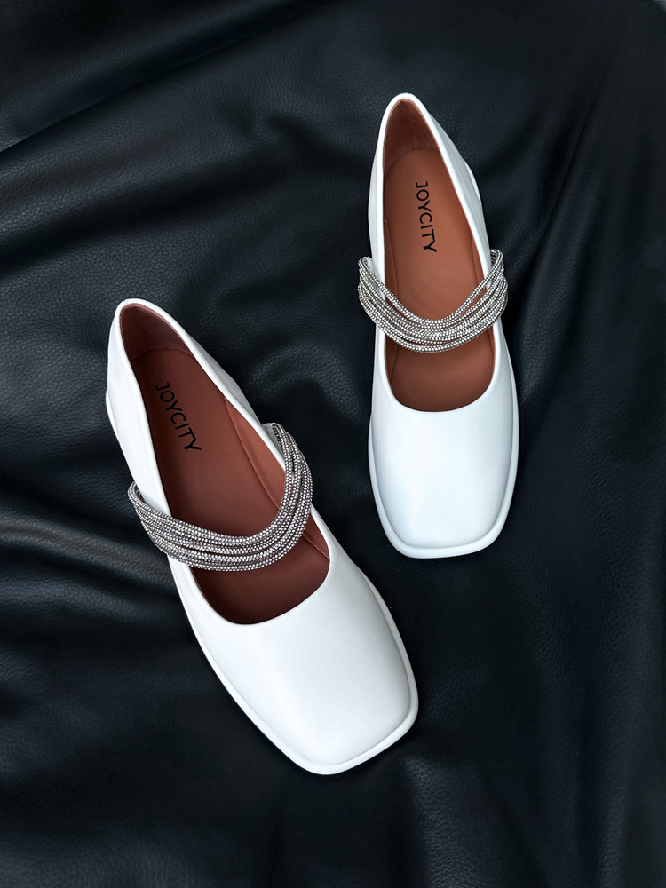 Балетки Женский JOYCITY Искусственная кожа, размер 37 6 Россия лодочки Стразы, Блестки ...