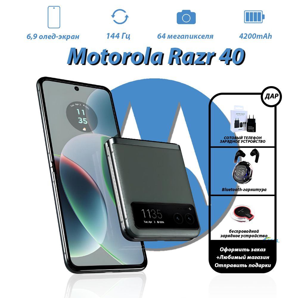 Смартфон Motorola 789423124578912 128 ГБ 8 ГБ Серый 6.9 OLED/AMOLED Motorola Moto Razr 40 купить ...