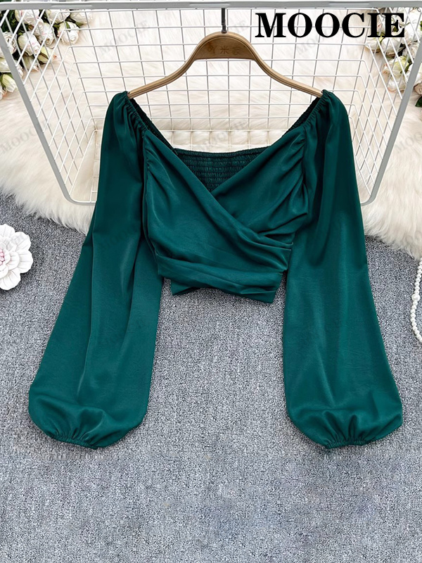 Топ Женский MOOCIE зеленый, размер 40, 46 Полиэфирное волокно Длинный Офисный/школьный Китай ...