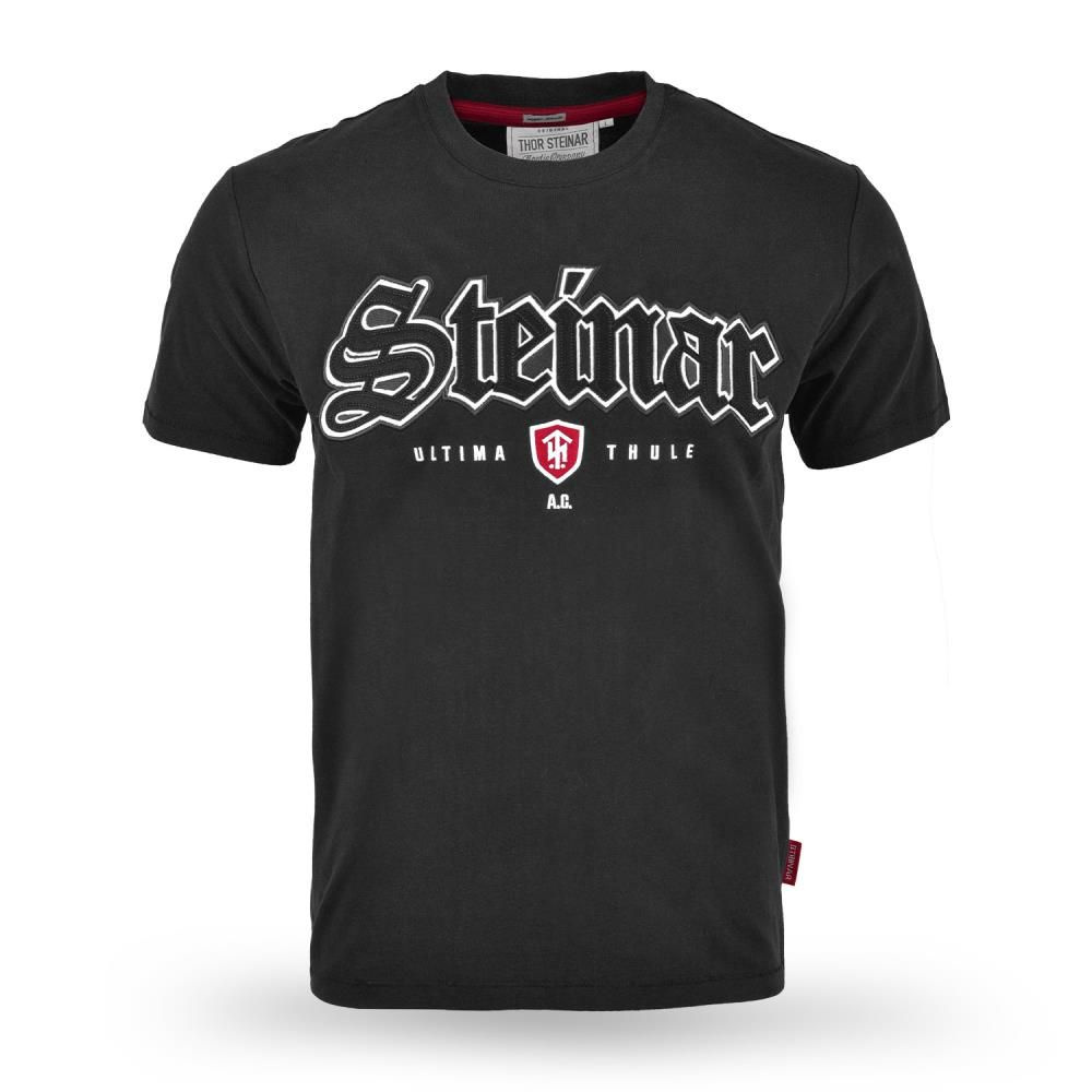 Футболка Мужской Thor Steinar черный, размер 54 Хлопок Надписи, Орнамент прямой Повседневный ...
