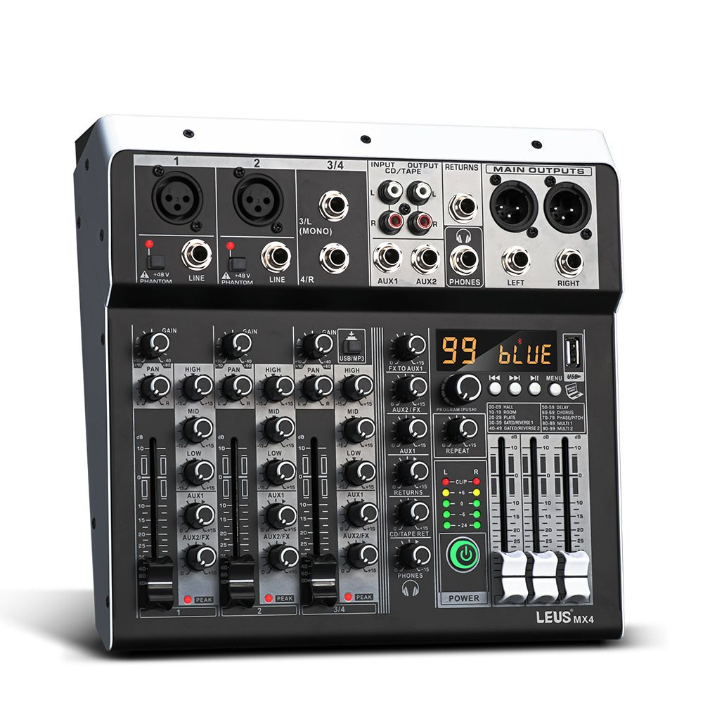MX4: 4-канальный профессиональный микшерный пульт купить на OZON по ...