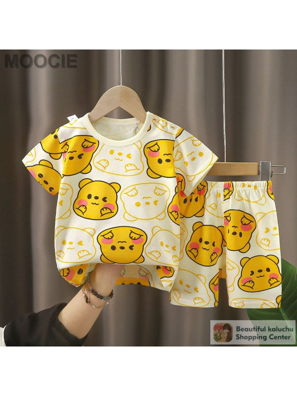 Комплект одежды Девочки, Мальчики MOOCIE Повседневный желтый, размер 90 Полиэстер Другое, рост ...