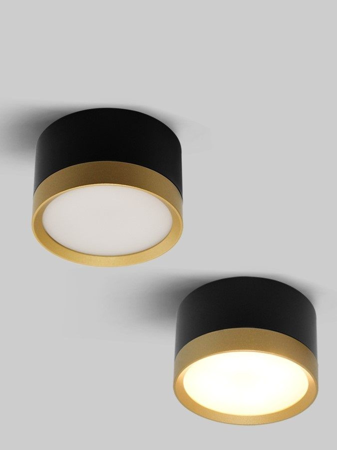 Светильник потолочный накладной GX53, спот черный золотой купить на ...