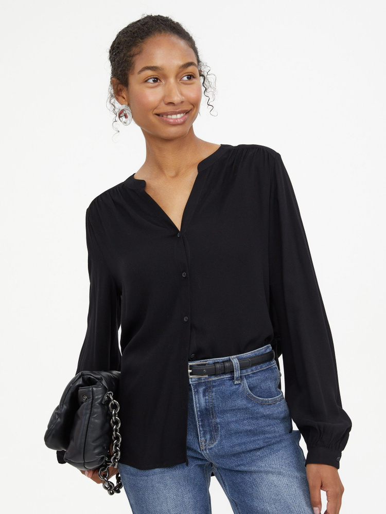 Блузка Женский nice&easy черный Вискоза Длинный, размер 48 Китай ...