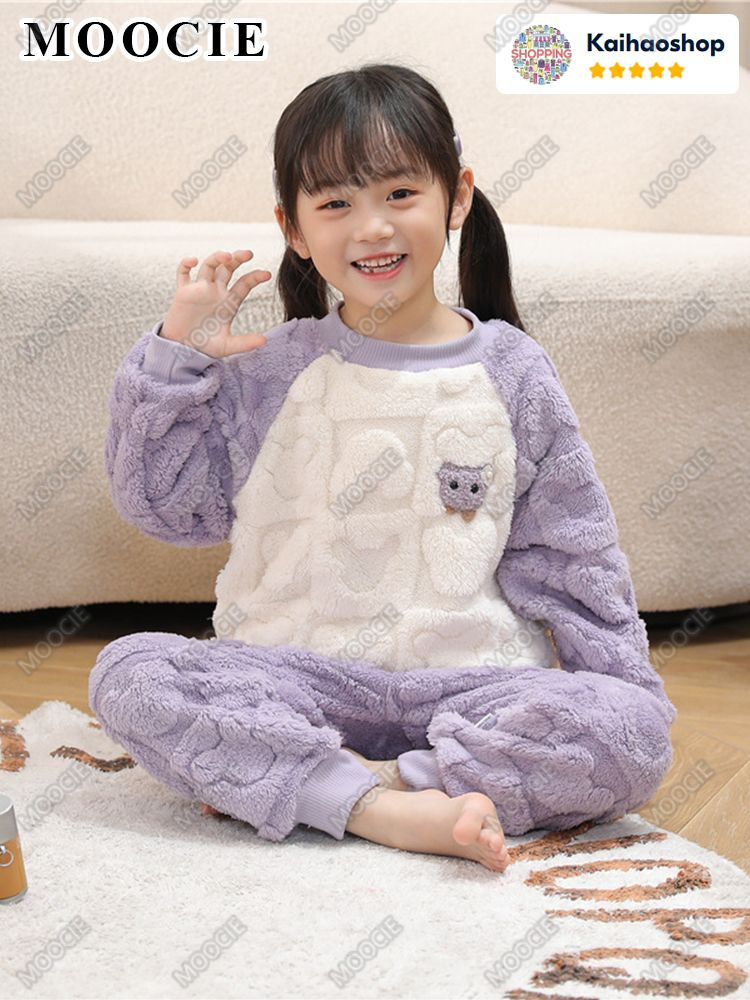 Пижама Девочки, Мальчики MOOCIE Политекс, размер 150 фиолетовый Длинный Китай Без застежки ...