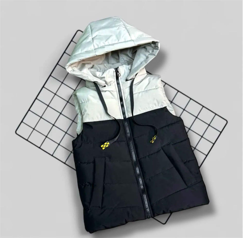 Жилет утепленный Мальчики, Девочки DP Shop черный, размер 146 Полиэстер Холлофайбер Молния ...