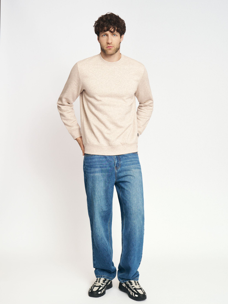 Свитшот Мужской Zolla бежевый Хлопок, Полиэстер, размер 48 Длинный Китай купить c доставкой на ...