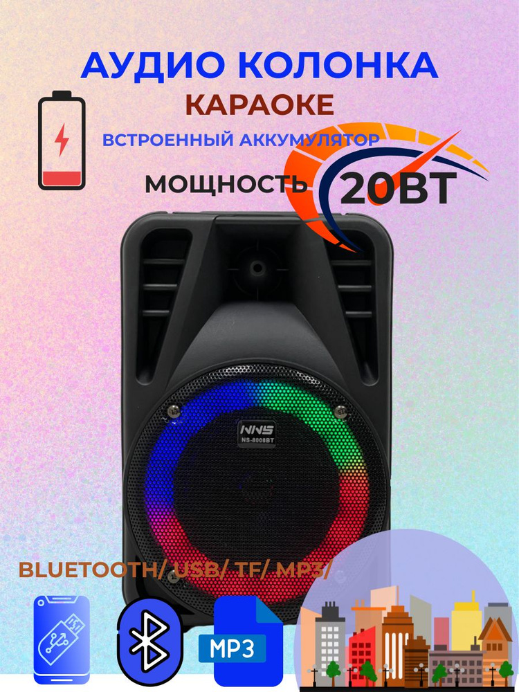 Аудио колонка NS-8008/20Вт купить на OZON по низкой цене (1627572037)