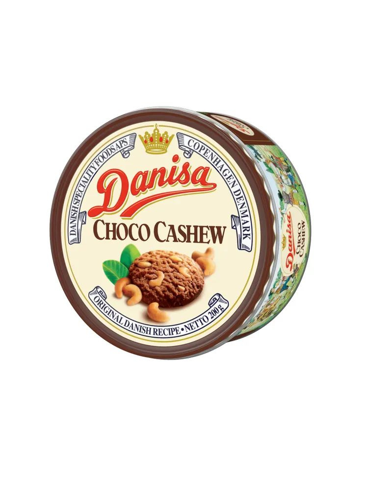 Печенье Danisa Choco Cashew шоколадное с кешью, 200г. Печенье сдобное ...
