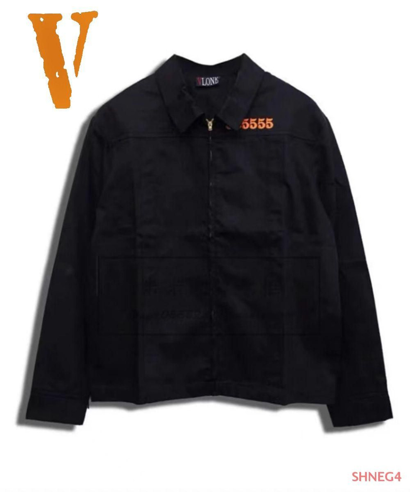 Куртка Мужской VLONE Вышивка черный каменный Хлопок, Смесовая ткань ...