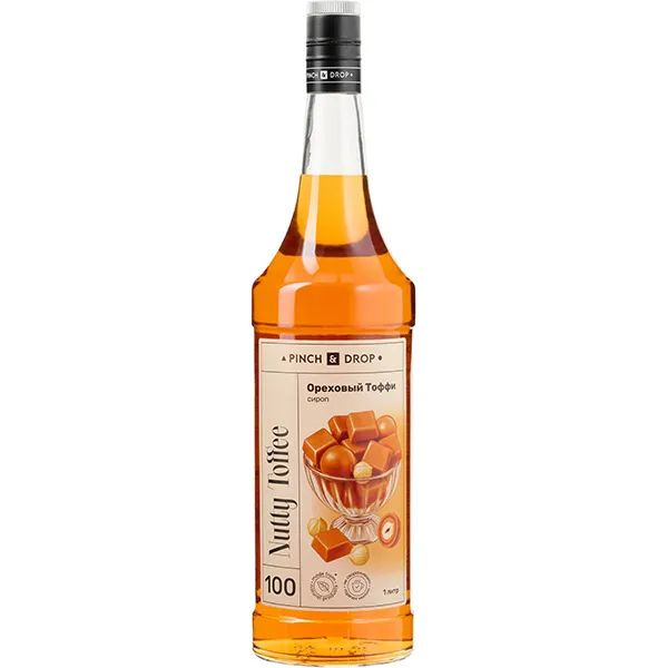 Сироп "Тоффи Ореховый" Pinch&Drop 1л для кофе, коктейлей, лимонадов, десертов и милкшейков ...