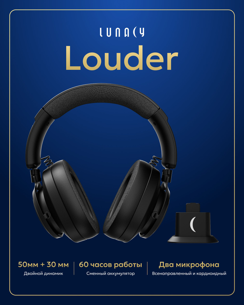 Полноразмерные Полноразмерные Lunacy Louder Беспроводное 32 LLHP02B ...