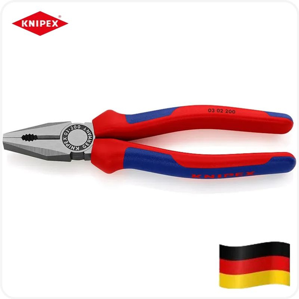 Плоскогубцы комбинированные Knipex KN-0302200SB, 200 мм, двухкомпонентные рукоятки купить на ...
