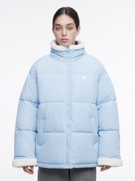 Куртка Женский Befree голубой Трикотаж, размер 48, 50 Длинный Зима прямой Синтепух Китай купить ...