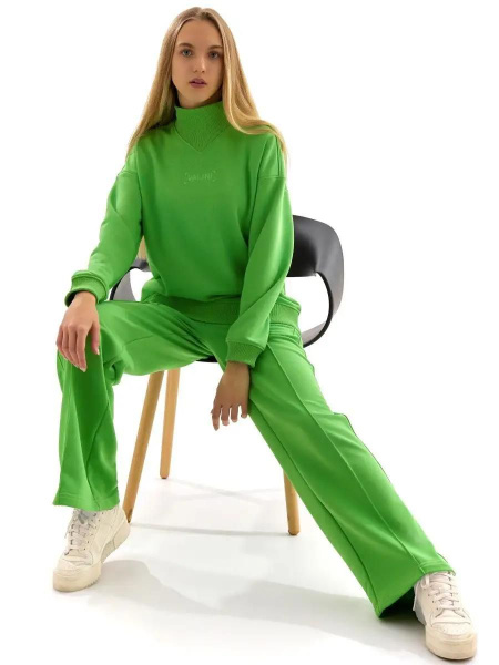 Костюм спортивный Женский Valini Повседневный брючный салатовый, ярко-салатовый, размер 44 ...