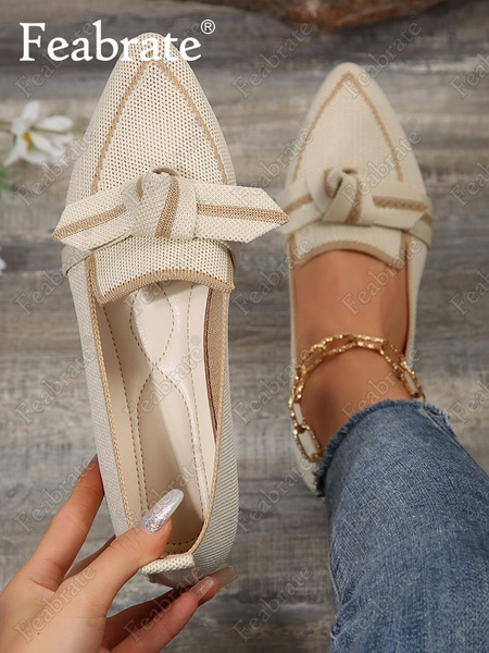 Балетки Женский KERNA Текстиль, размер 37 R (средняя) с острым носом Закрытый нос, Тонкая ...