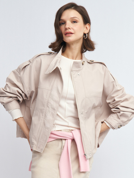 Ветровка Женский Zolla слоновая кость Полиэстер, размер 46 Длинный Лето Китай купить c доставкой ...